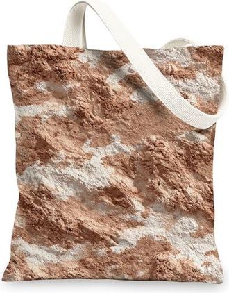 Generic Sacs fourre-tout en toile texturée, sacs dépicerie réutilisables, légers et lavables avec bandoulière, Beige, 13x15 Inch