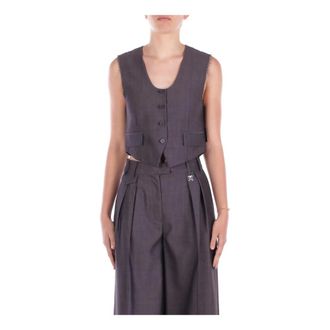 John Richmond Femme, Vestes, Gris, Taille: 36 FR Vestes grises avec fermeture boutonnée