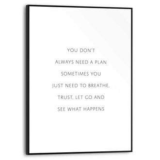 Reinders Gerahmtes Bild, Let go, Home Office, Bilder, Wanddeko, Room Decor, MDF, Schwarz-Wei&szlig;, 40 x 30cm