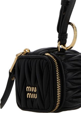 Miu Miu Nero Acciaio-Agnello Portachiavi Keychains