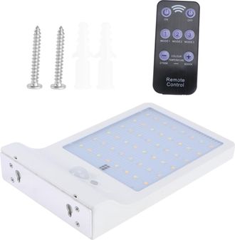 DOITOOL Außenlampe Solar-led-straßenlaterne Solarbetriebene Straßenlaternen Solarstraßenlaterne Außenlicht Fernbedienung Weiß Straßenlaterne