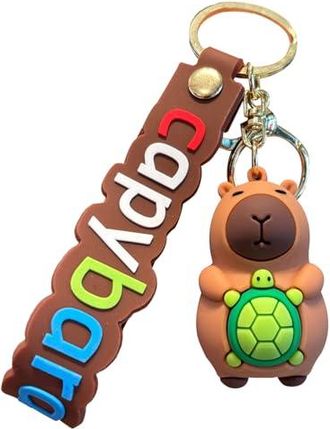 Generico Porte-cl&eacute;s avec figurine de Capybara pour voiture - Pendentif pour animal, dr&ocirc;le de 6,6 cm, support durable, Capbara mignonne, mini ornement | Adorabl