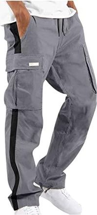 Generic Pantalon cargo pour homme - Pantalon d&eacute;t&eacute; en coton - Pantalons cargo baggy - Pantalons de travail pour hommes - Pantalon d&eacute;t&eacute; l&eacute;ger - Pantalon de lois