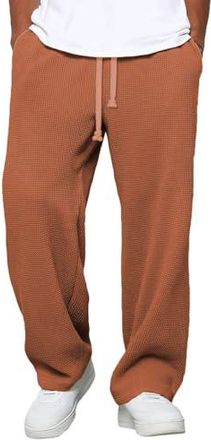 Generico Pantalon pour homme Baggy Pantalon de surv&ecirc;tement pour homme Joggers Pantalon de sport avec cordon de serrage et poches jambe droite confortable et re