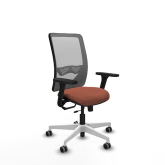 Piqueras y Crespo Zulema Lendenwirbelsessel mit 3D-Armlehnen, ausgestattet mit Syncro/Traslack und Schneideschaum, 65 mm Rollen, Parkett, Grau/Braun