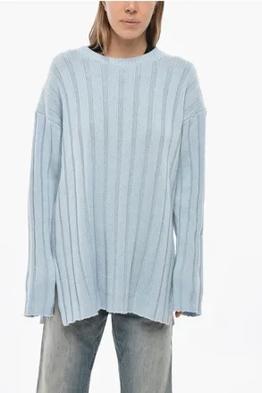 Allude Crew Neck Ribbed Cashmere Blend Sweater size Xs
