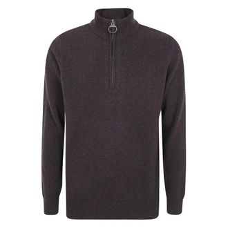 Barbour Holden Strickpullover mit halbem Rei&szlig;verschluss - - Knitwear - Herren - Braun - L