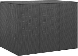 vidaXL Garten-Kissenbox PE Rattan 145x100x103 cm Schwarz vidaXL