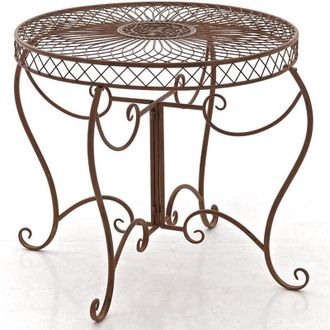 Clp Table ronde avec un style romantique orn&eacute; de diff&eacute;rentes d&eacute;corations de couleurs colore : antique brun