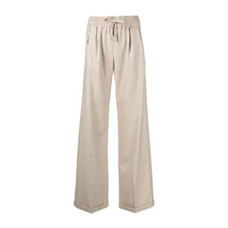 Kiton Elegante Beige Kaschmir High Waist Hose - - Trousers - Damen - Beige - S