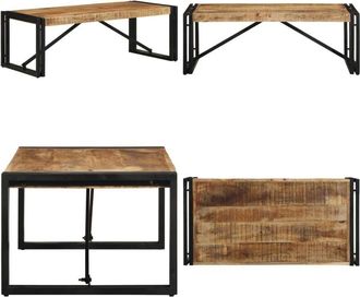 vidaXL Couchtisch 100x50x35 cm Raues Massivholz Mango - Vidaxl