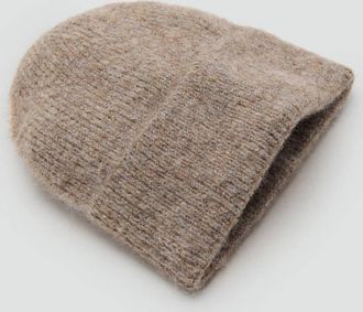 Mango Bonnet maille c&ocirc;tel&eacute;e marron moyen - Femme - Taille unique - MANGO