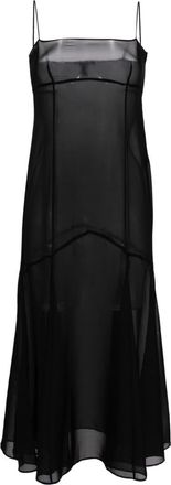 Kiki De Montparnasse Mittellanges Chiffonkleid - Schwarz