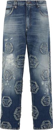 Philipp Plein Homme, Jeans, Bleu, Taille: W28 Beach Boy Jeans Raw Edge Monogram