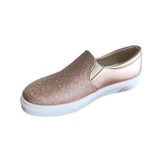 Generic Mocassins d&eacute;contract&eacute;s &agrave; paillettes pour femme - Couleur unie - &Eacute;l&eacute;gantes - L&eacute;g&egrave;res - Classiques - Confortables - Large largeur - Chaussures plates &agrave; 