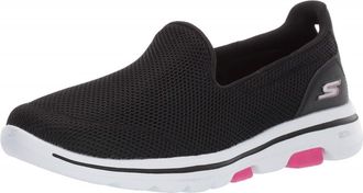 Skechers Damen Sneaker, Obermaterial aus Netzstoff, Black Textile Hot Pink Trim, 38 EU
