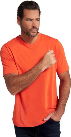 JP1880 Herren gro&szlig;e Gr&ouml;&szlig;en Menswear L-8XL bis 8XL, T-Shirt aus Jersey, Basic, V-Shirt, Reine Baumwolle, V-Ausschnitt, knallorange 4XL 702415654-4XL