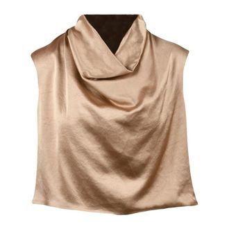 Liviana Conti Femme, Tops, Beige, Taille: 36 FR Top en satin avec fermeture &eacute;clair
