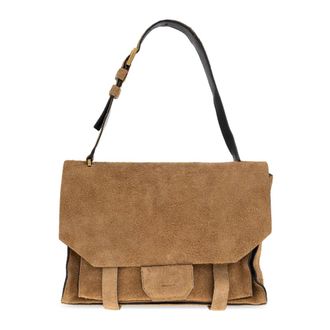 AllSaints Femme, Sacs, Brun, Taille: ONE Size Ursa Suede Satchel Bag