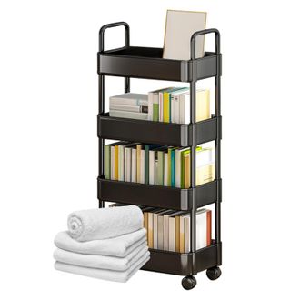 Generic Rollwagen Organizer, Drehwagen mit R&auml;dern, Mehrzweckwagen auf R&auml;dern, Organisationswagen mit 3/4 Ebenen mit Griff und Multifunktionaler Aufbewahrungsw