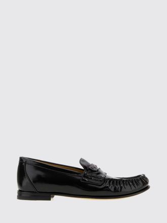Fendi Mocassins penny loafer Scrunch en cuir de veau bross&eacute; avec logo
