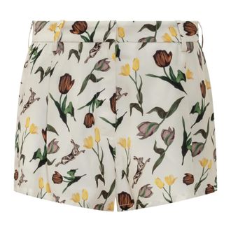 Marni Shorts mit Tulpen- und Hasen-Print - - Shorts - Damen - Mehrfarbig - 2XS