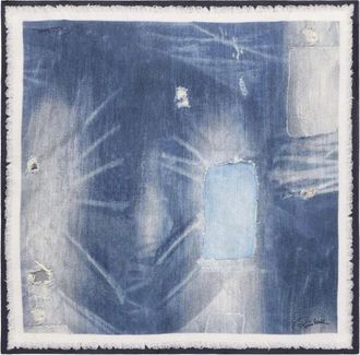 Roberto Cavalli Femme, Accessoires, Bleu, Taille: ONE Size Foulard en soie avec imprim&eacute; patchwork denim