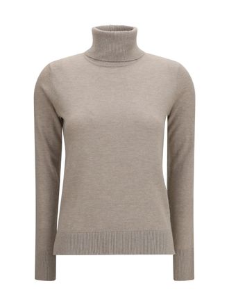 Max Mara Virgin Wool Turtleneck Sweater - Beige