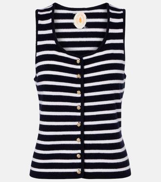 Jardin Des Orangers D&eacute;bardeur ray&eacute; en cachemire