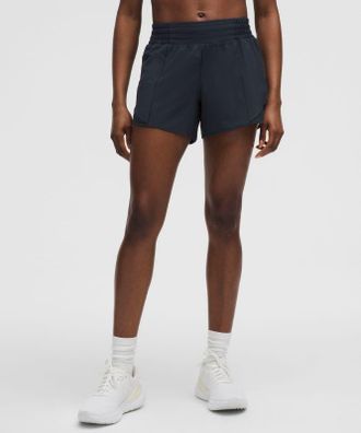lululemon Hotty Hot Shorts mit hohem Bund und Liner f&uuml;r Frauen - 10 cm - Gr&ouml;&szlig;e 20 in True Navy