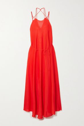 Victoria Beckham Maxikleid Aus Strick Mit R&uuml;ckenausschnitt - Rot