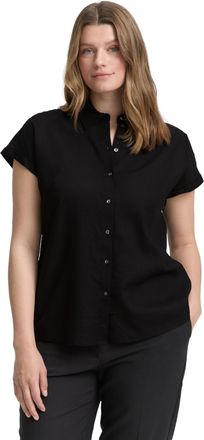 Tom Tailor Damen 1047194 Bluse, 14482 - Deep Black, 46 Große Größen EU