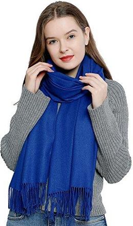 DonDon Écharpe femme hiver chaud et douce Châle Etole Foulard 185 x 65 cm - bleu