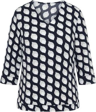Ulla Popken T-Shirt Shirt bedruckt V-Aussschnitt 3/4-Arm
