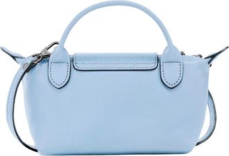 Longchamp Womens Handbag Le Pliage Xtra Light Blue Leather Calf Handbags Hand Bags