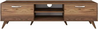 Dmora Aldh, Sideboard, Wohnzimmerschrank, niedriger Schrank f&uuml;r TV, Wandbasis, 180 x 35 x 49 cm, Walnuss
