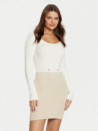 Guess Strickkleid W5RK12 Z3KX0 &Eacute;cru Bodycon Fit