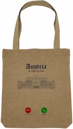 Fabulous Sac Shopping Tote Bag Aspect Lin - Austria Is Calling Me Heritage Vienna - Sac de Courses Toile Epaisse 360g Beige Naturel Cabas Port&eacute; Epaule Solide I