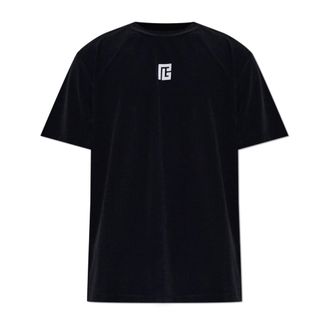 Balmain T-shirt avec logo brod&eacute; - Homme - Tops - Noir - Taille: L