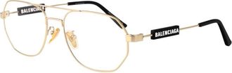 Balenciaga Bb0117O Aviator Frame - - Accessories - unisex - Gelb - 57 MM