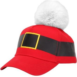 Generic Casquette de baseball de No&euml;l rouge - Chapeau de P&egrave;re No&euml;l r&eacute;glable | Couvre-chef festif unisexe pour lhiver en plein air | pour les f&ecirc;tes costum&eacute;es, 