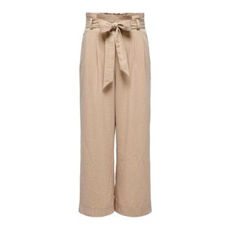 Only Only, Femme, Pantalons, Beige, Taille: W34 Wide Pantalons