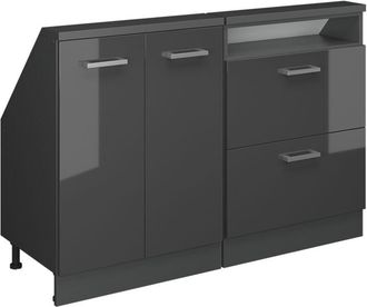 Vicco Dachschr&auml;genschrank-Set Rion, Anthrazit Hochglanz/Anthrazit, 2er Set, Vicco