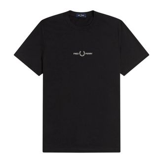 Fred Perry T-Shirt mit gesticktem Logo-Motiv - - Tops - Herren - Schwarzk - XL