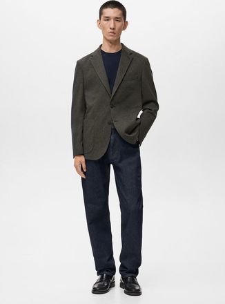 Mango Veste slim fit microstructure gris - Homme - 46 - MANGO MAN