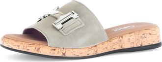Gabor Damen Pantoletten, Frauen Slipper,Moderate Mehrweite (G),Sandalen,Freizeitschuhe,Schlupfschuhe,Slides,Schilf(silb/S.Kork),38.5 EU / 5.5 UK