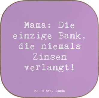 Mr. & Mrs. Panda Tischuntersetzer Spruch Mutter Bank - Geschenk, gl&auml;seruntersetzer, Tassenuntersetzer, Untersetzer f&uuml;r Gl&auml;ser, M&uuml;tterliche Unterst&uuml;tzung, Verwandte, Mu