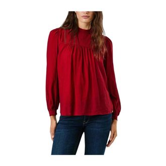 Pepe Jeans London Boho-inspirierte Bordeaux-Bluse - - Blouses & Shirts - Damen - Rot - M