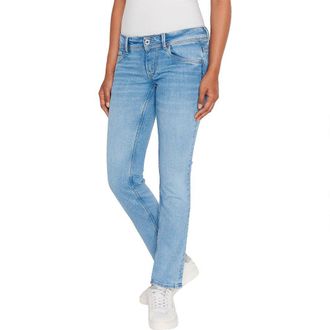 Pepe Jeans London Damen Slim Jeans Lw, Blau (Denim-XW3), 24W / 30L
