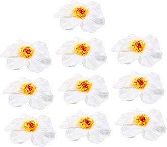 Amosfun 10st K&uuml;nstliche Hibiskusbl&uuml;te Tropische DIY-Blumen Hawaiianische Blumendekorationen Gef&auml;lschter Hibiskus K&uuml;nstliche Hawaiianische Blumen K&uuml;nstliche Pa